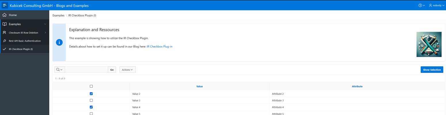 IR Checkbox Plugin – Kubicek Consulting GmbH | Oracle APEX | APEX Beratung
